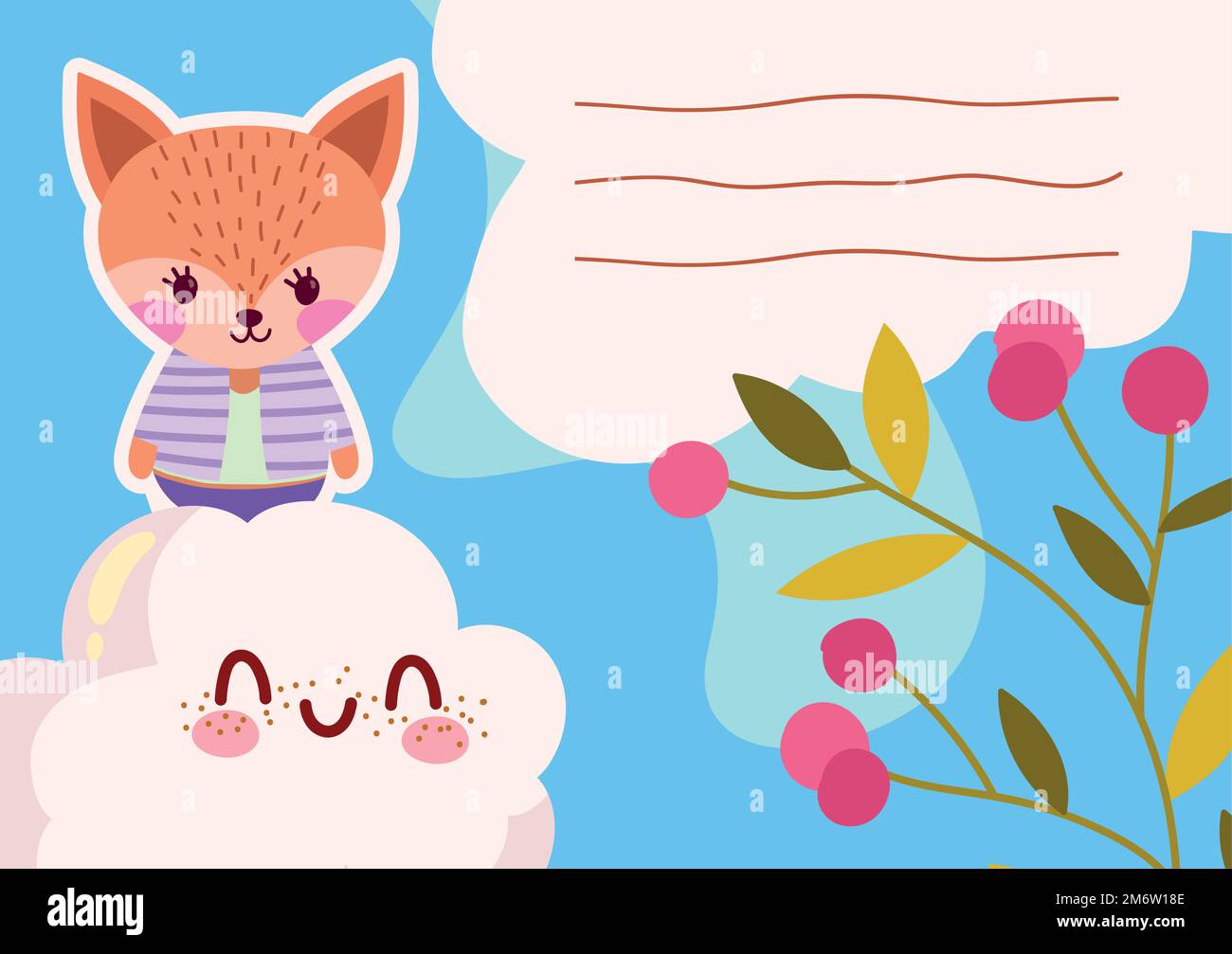 cute fox card style Stock Vector Image & Art - Alamy