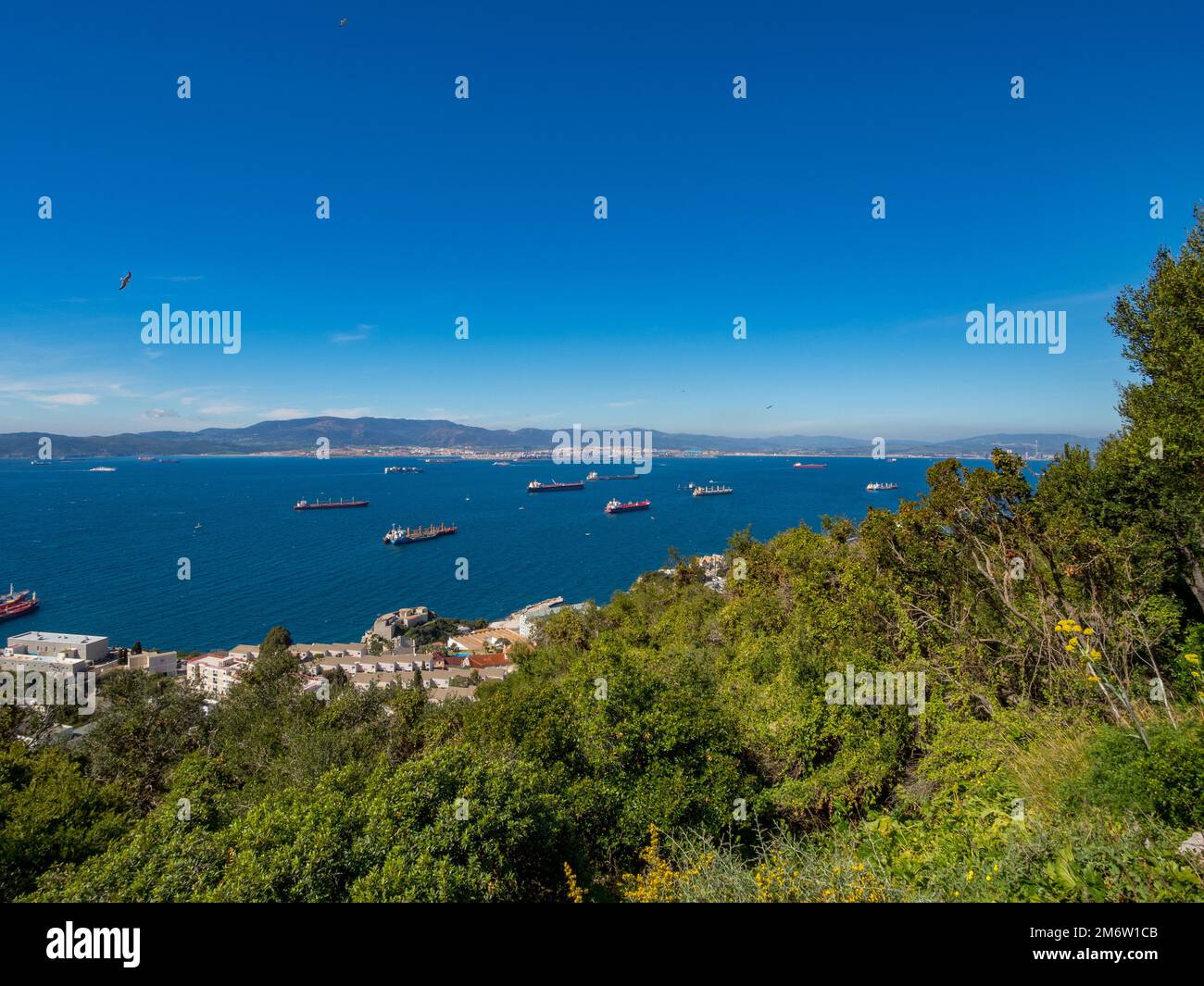 Vue du port de Gibraltar du haut du rocher Stock Photo - Alamy