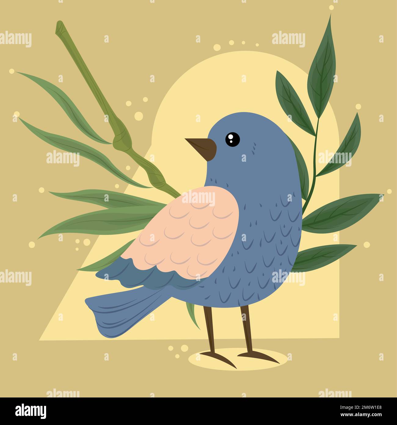 bird greenery leaves Stock Vector Image & Art - Alamy