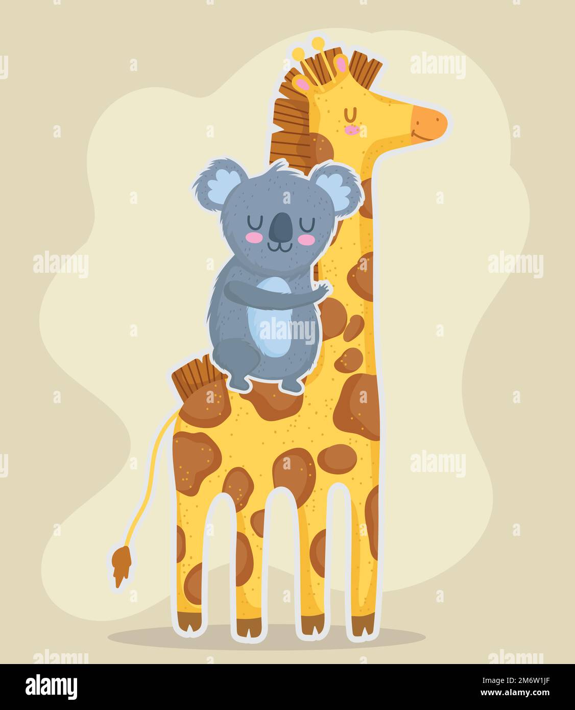 giraffe and koala jungle animals Stock Vector Image & Art - Alamy
