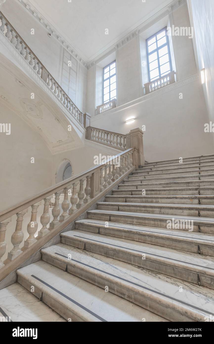 Luxury staircase made of marble in an antique Italian palace Stock ...