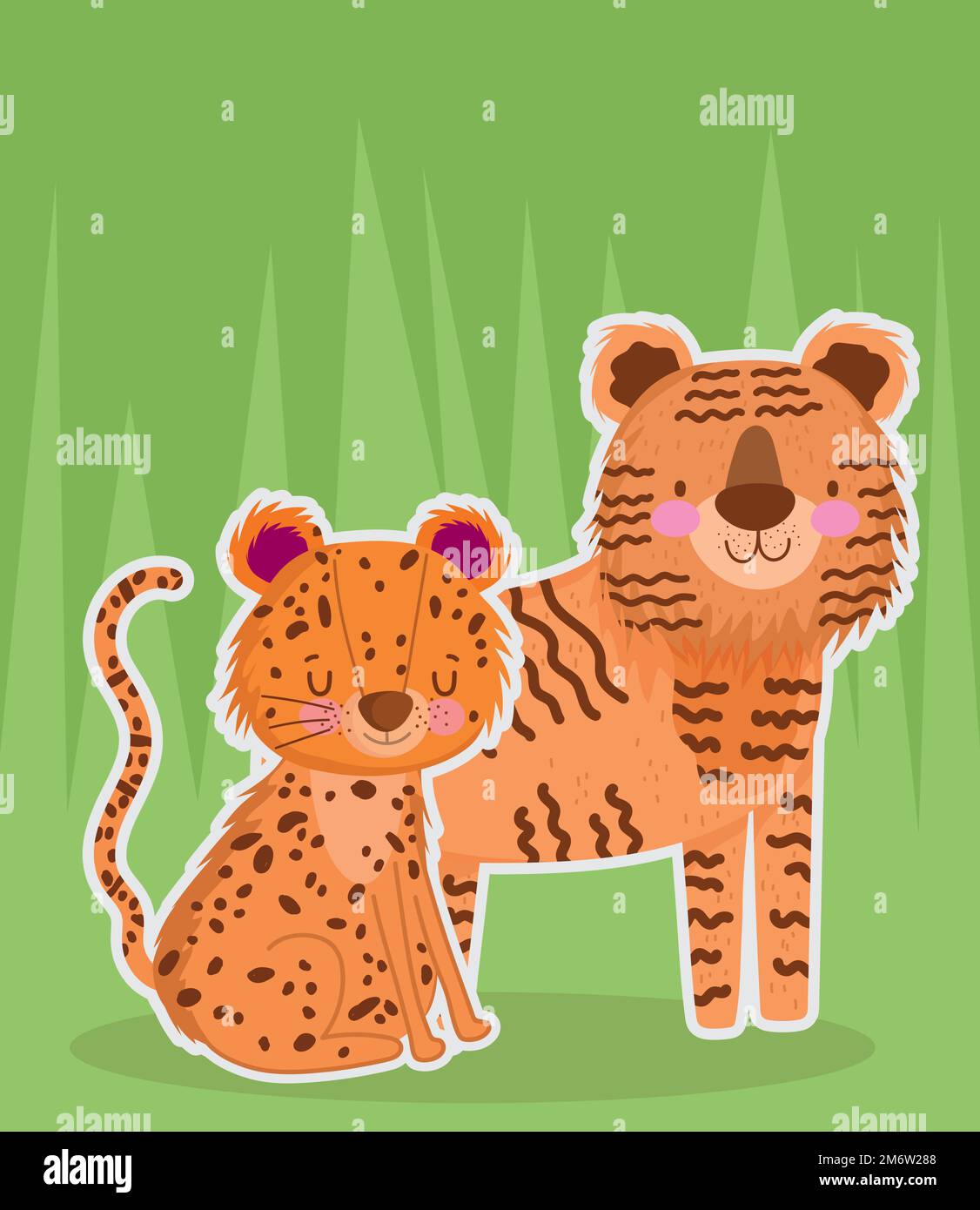 tiger and leopard jungle animals Stock Vector Image & Art - Alamy