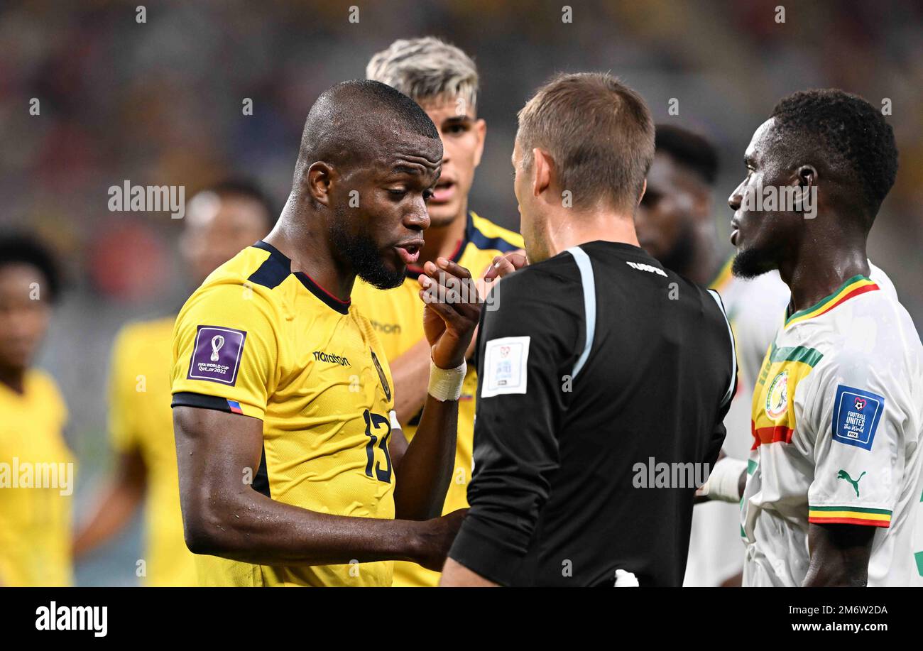 Enner VALENCIA, ClŽment TURPIN (referee) in action during the FIFA 2022 ...
