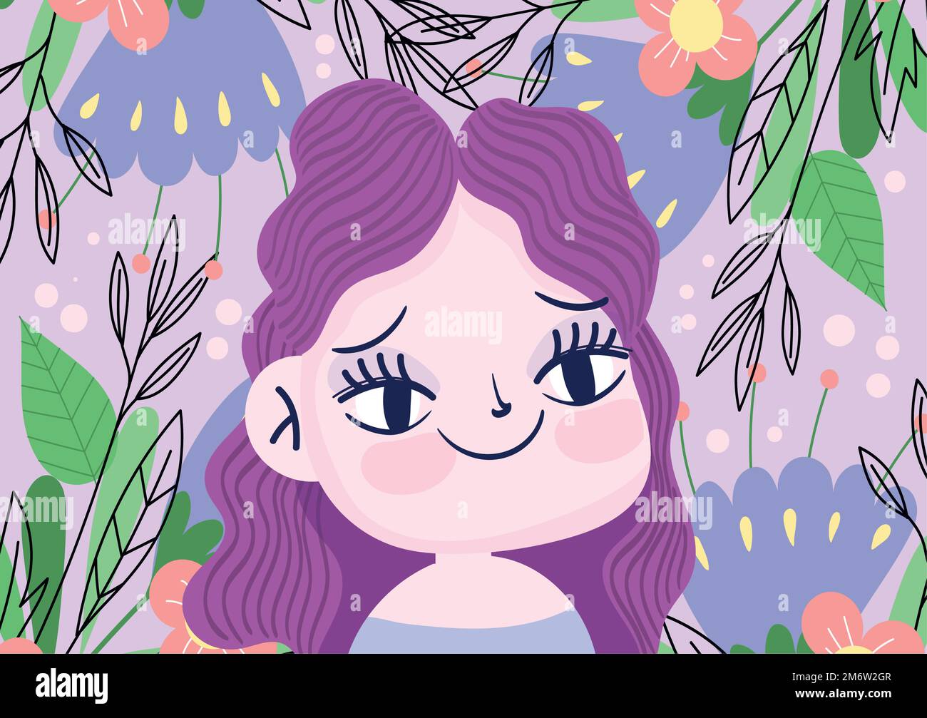 little girl and botany style Stock Vector Image & Art - Alamy