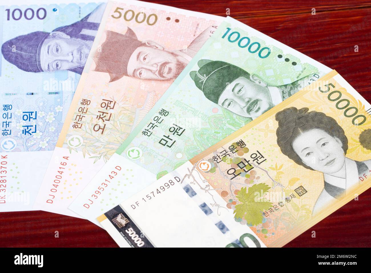South Korean won a business background Stock Photo - Alamy