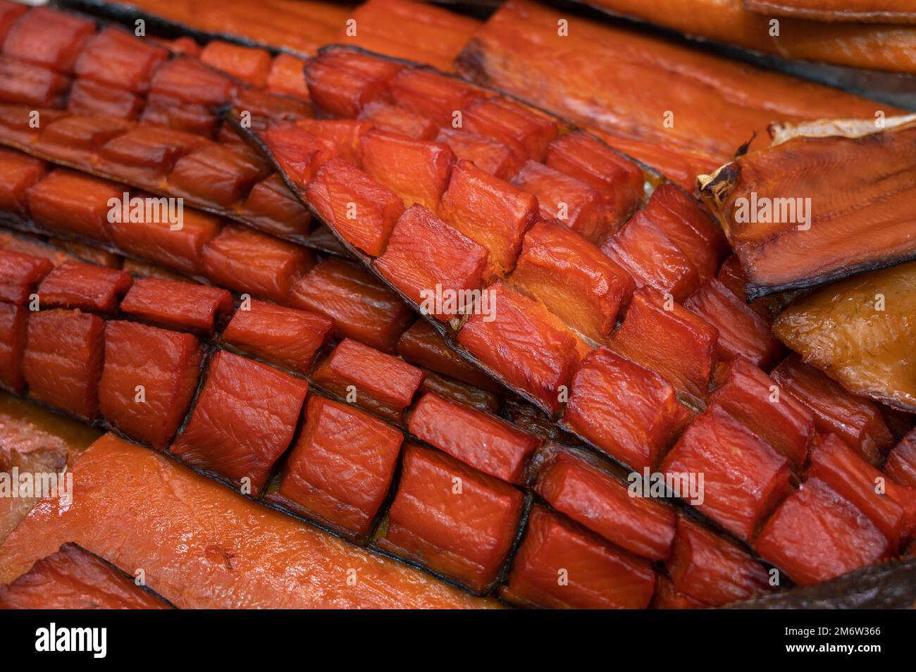 Various smoked fish products Stock Photo - Alamy