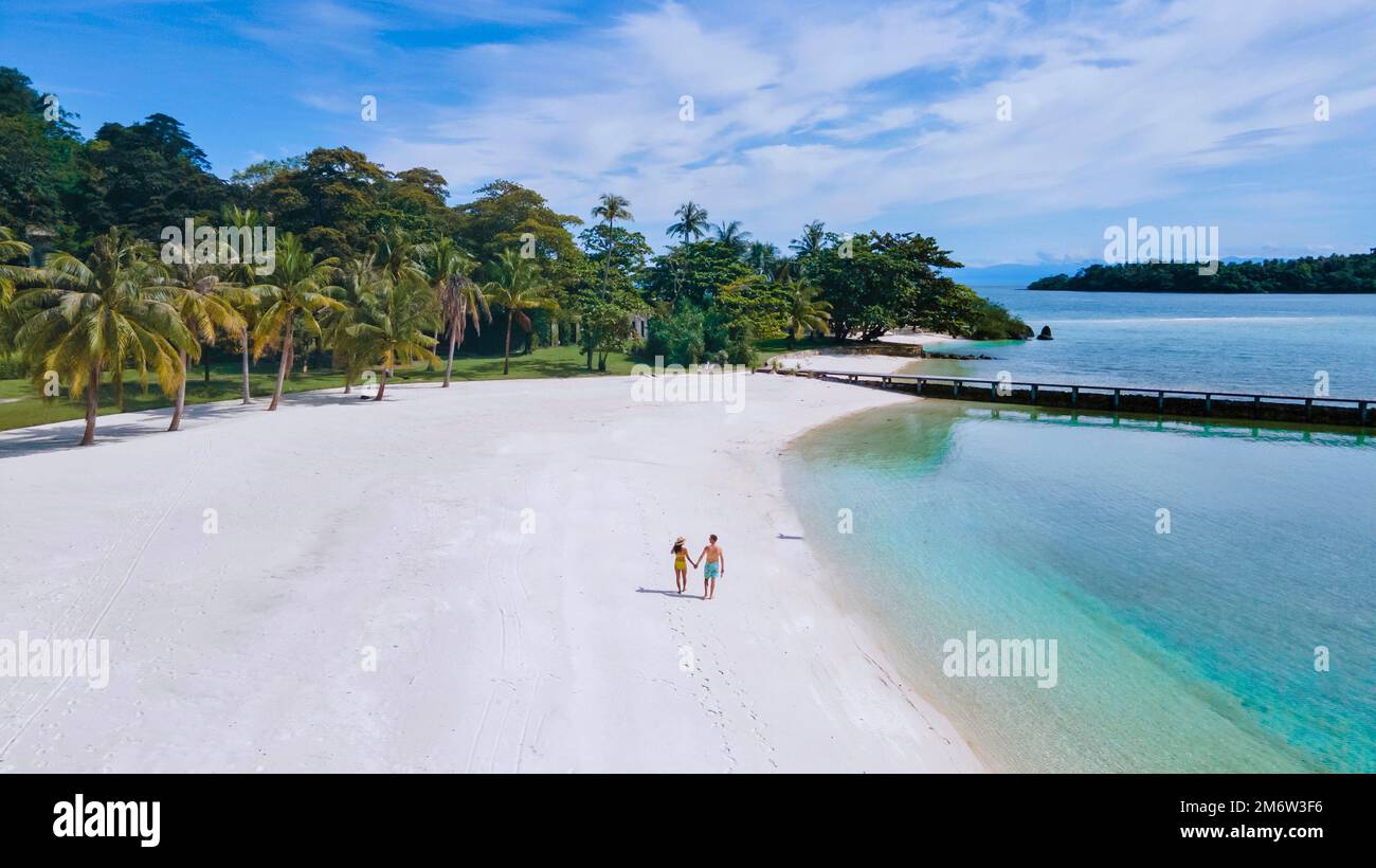 Couple man and women on a tropical island in Thailand, Koh Kham Island ...