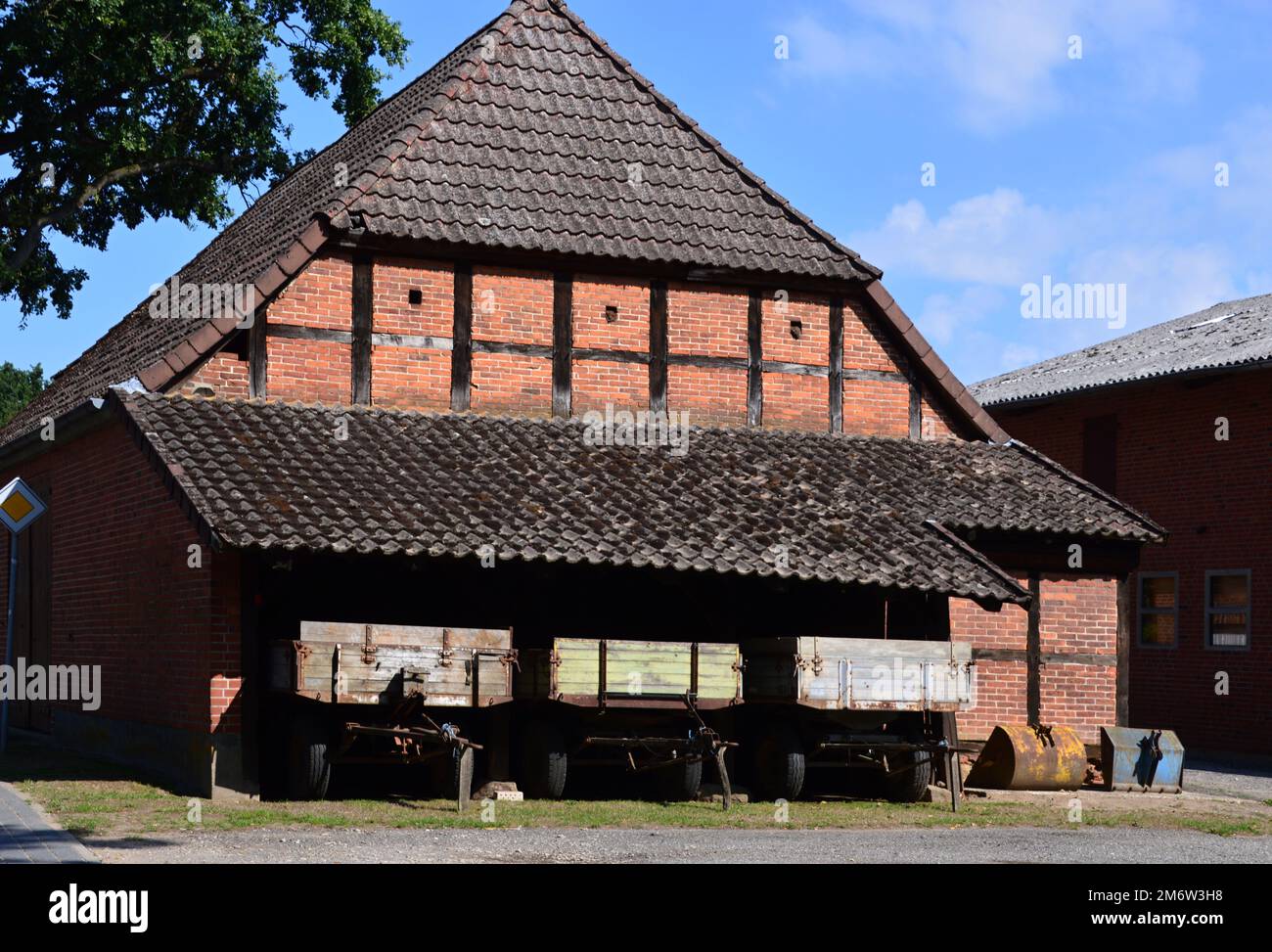 Historical Farm in the Village Salzhausen, Lower Saxony Stock Photo - Alamy