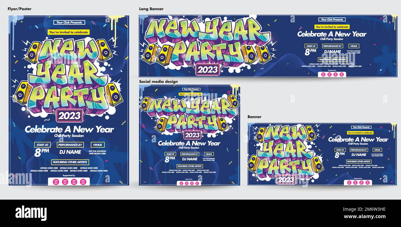Colorful social media templates poster, flyer banner Stock Vector Image ...