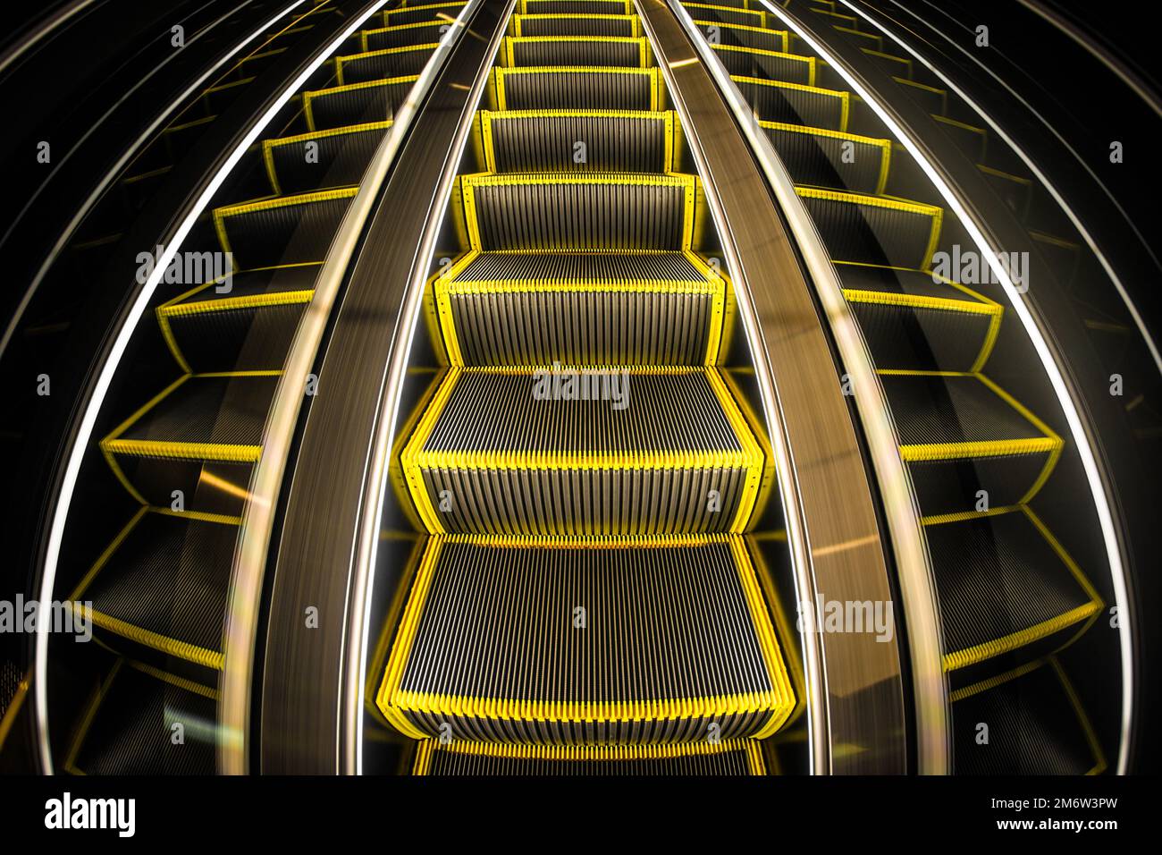 Yellow and black of the escalator Stock Photo - Alamy
