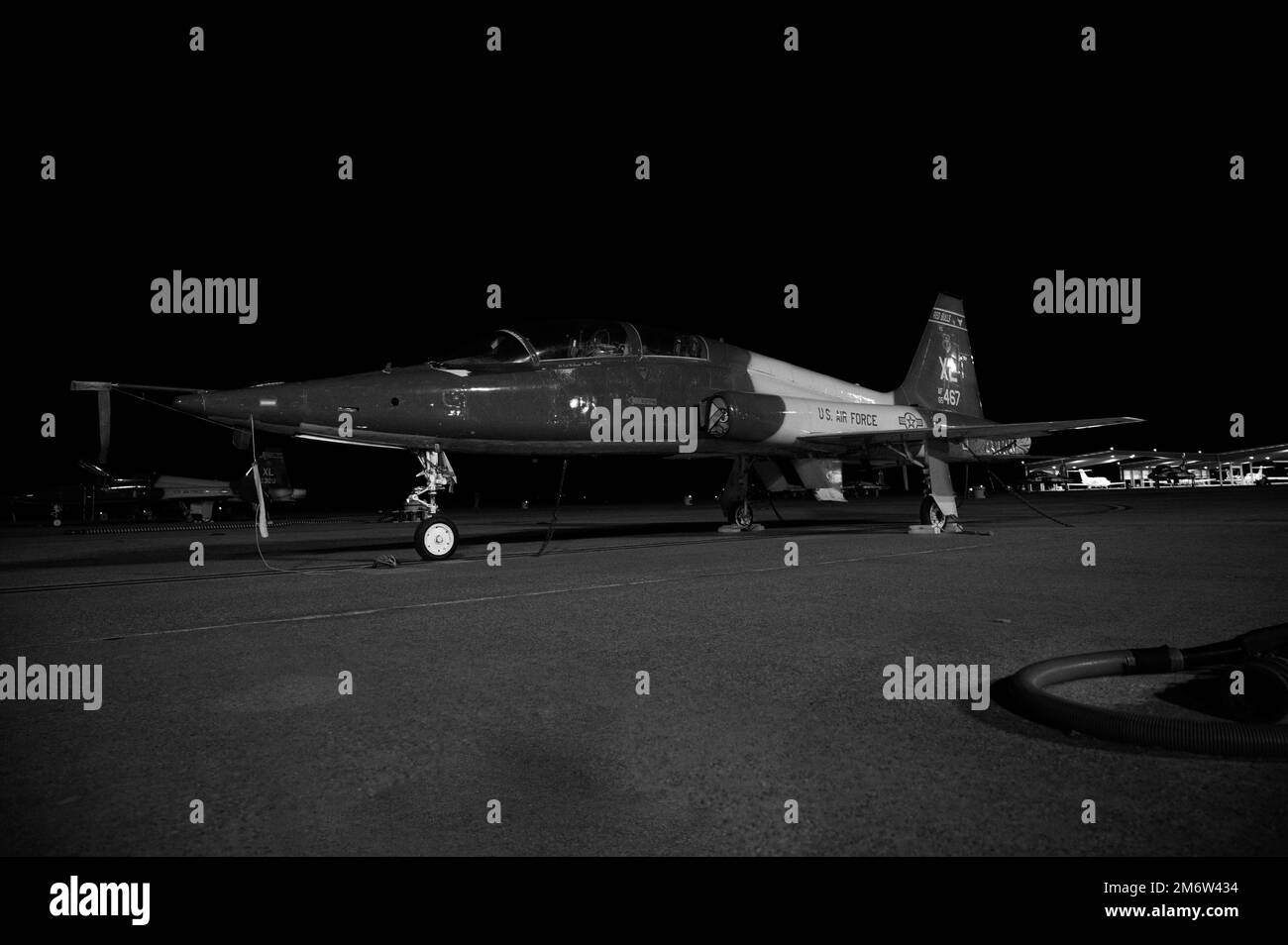 A T-38 Talon sits on the flightline at Laughlin Air Force Base, Texas ...