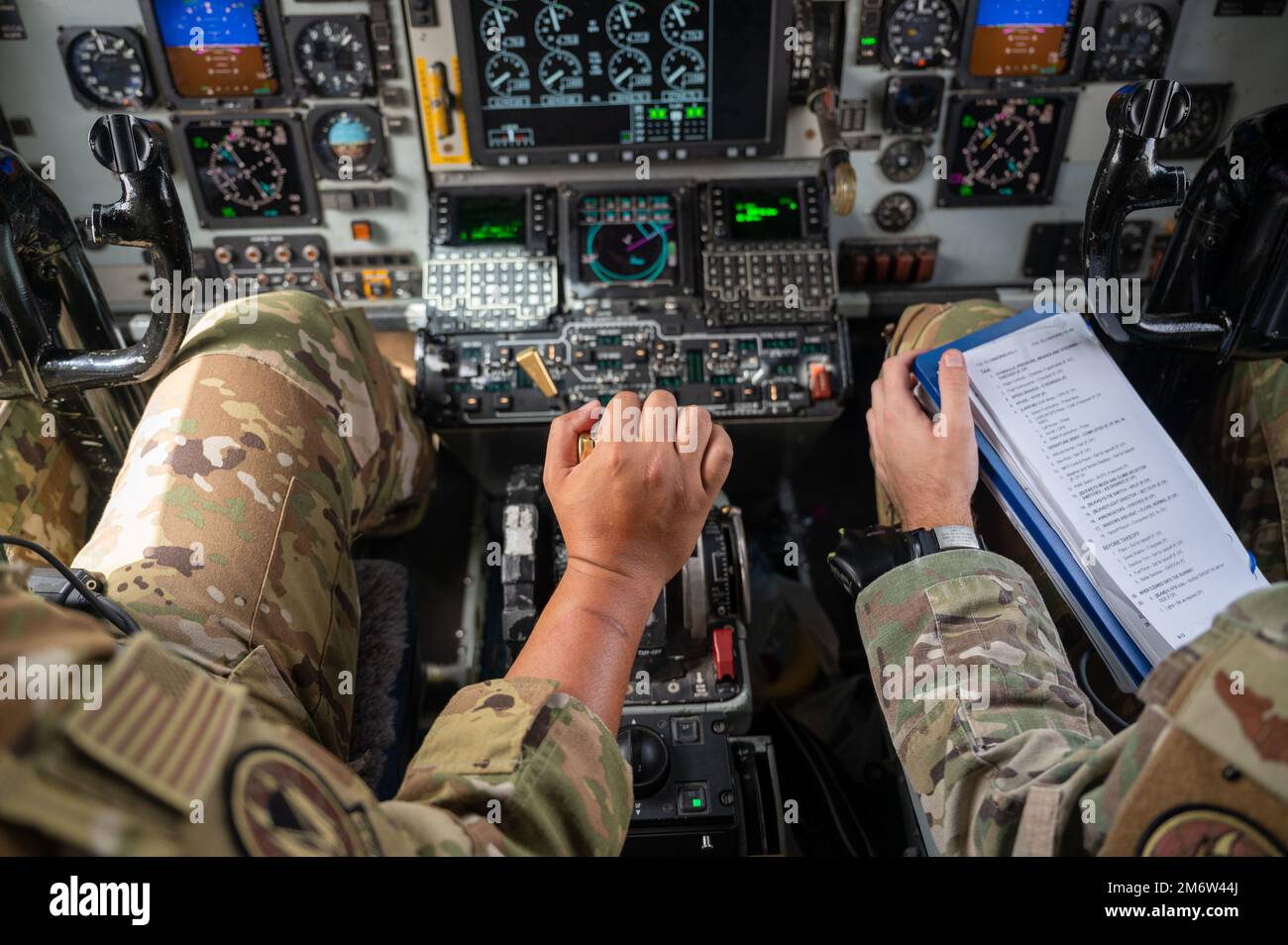 U.S. Air Force Maj. Edward Rubio, left, and 1st Lt. Colin Sullivan ...