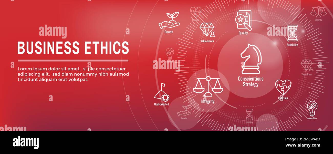 Business and Corporate Ethics Showing Company Values Icon Set with Web ...