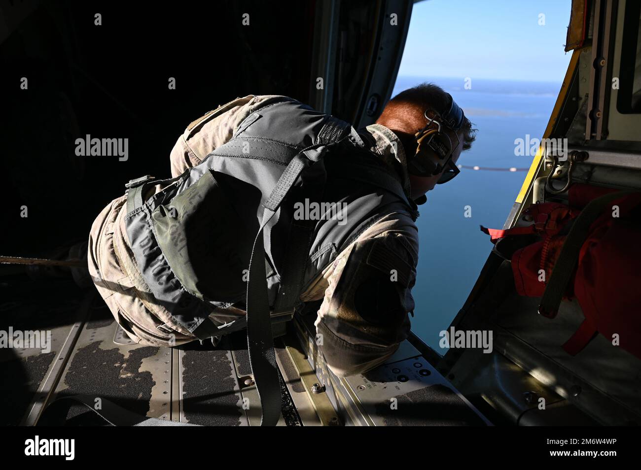 A U.S. Air Force Loadmaster assigned to the 352d Special Operations ...