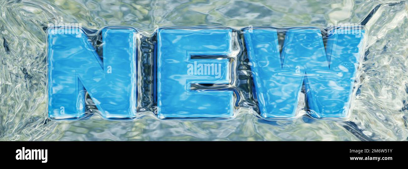 New lettering flow water Stock Photo - Alamy