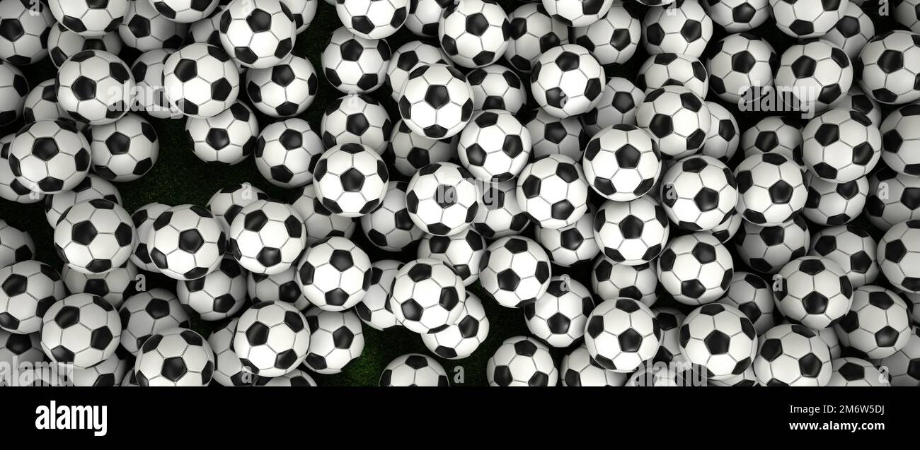 Classic Footballs Topview Stock Photo - Alamy