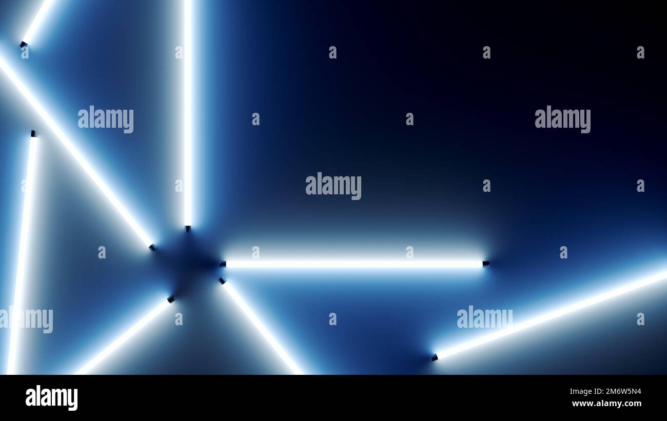 Blue neon tubes background Stock Photo - Alamy