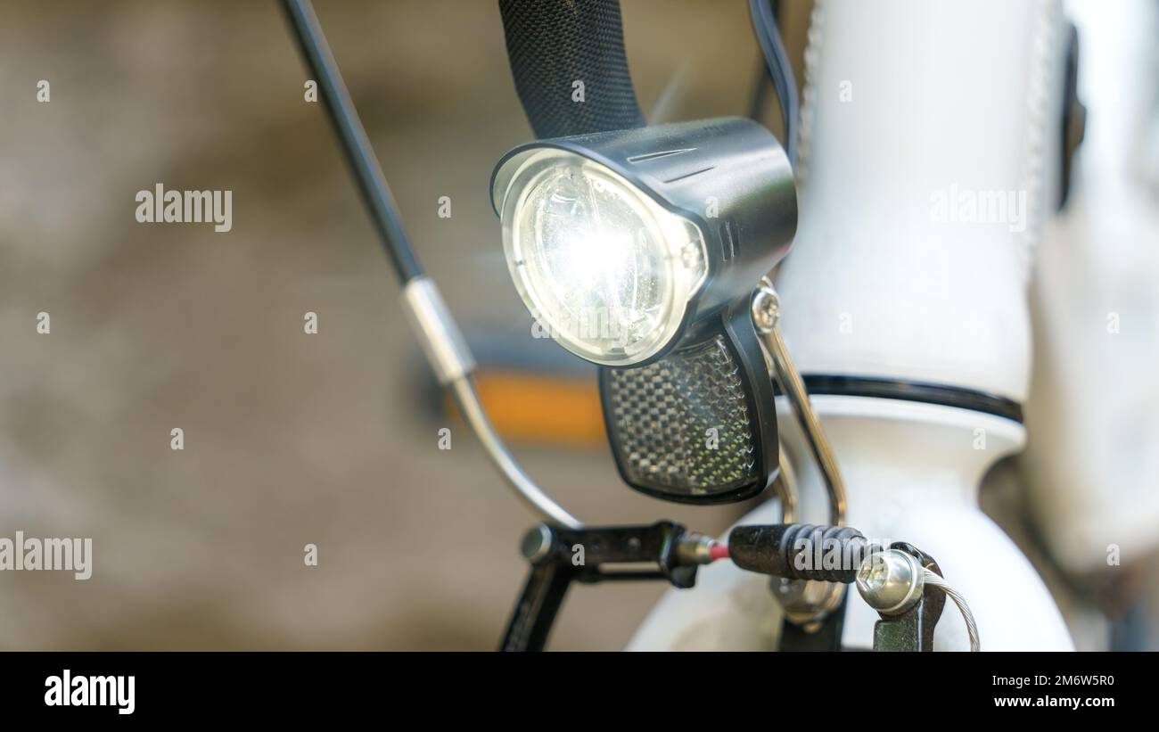 Bicycle front light Stock Photo - Alamy