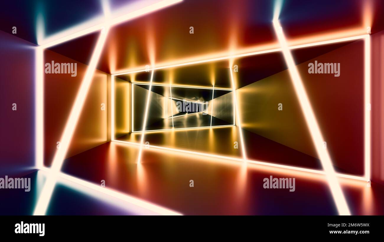 Colorful neon lights room wallpaper background Stock Photo - Alamy