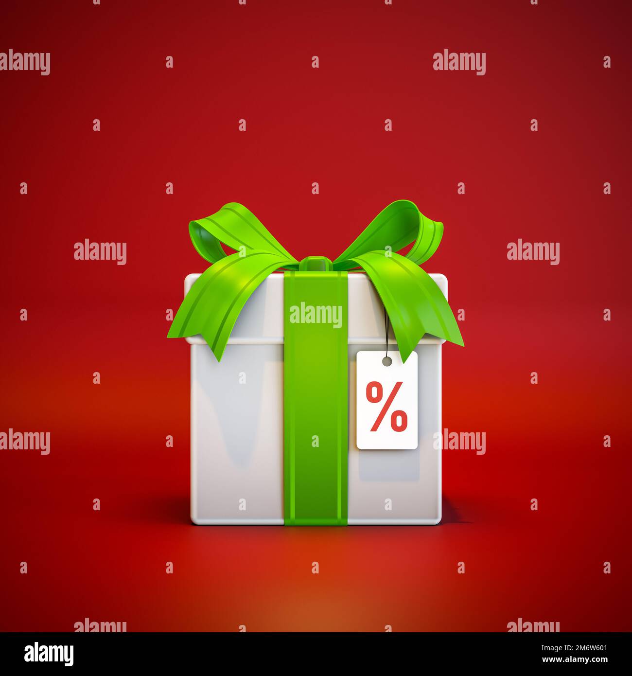 Gift box with percent price tag Stock Photo - Alamy