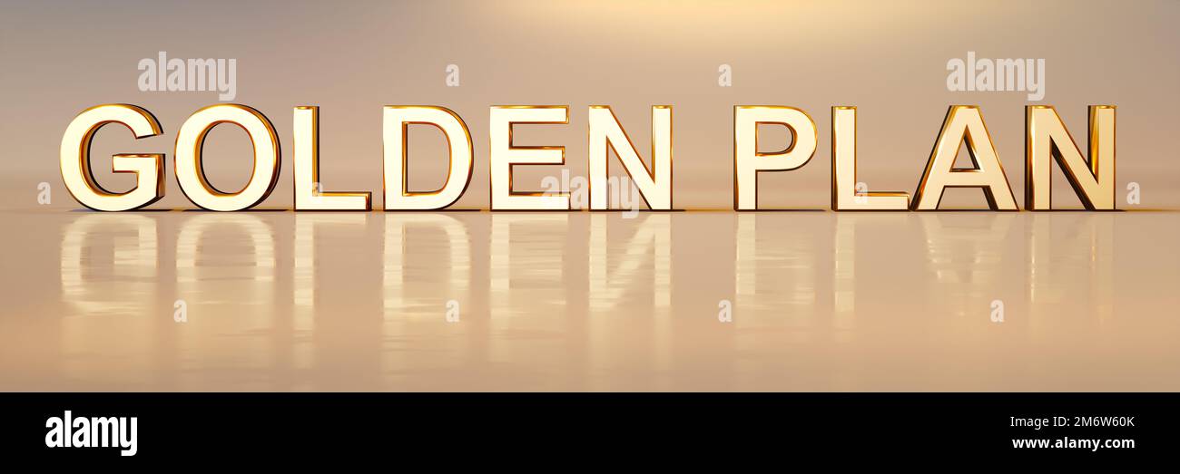 Banner with the word golden plan Stock Photo - Alamy