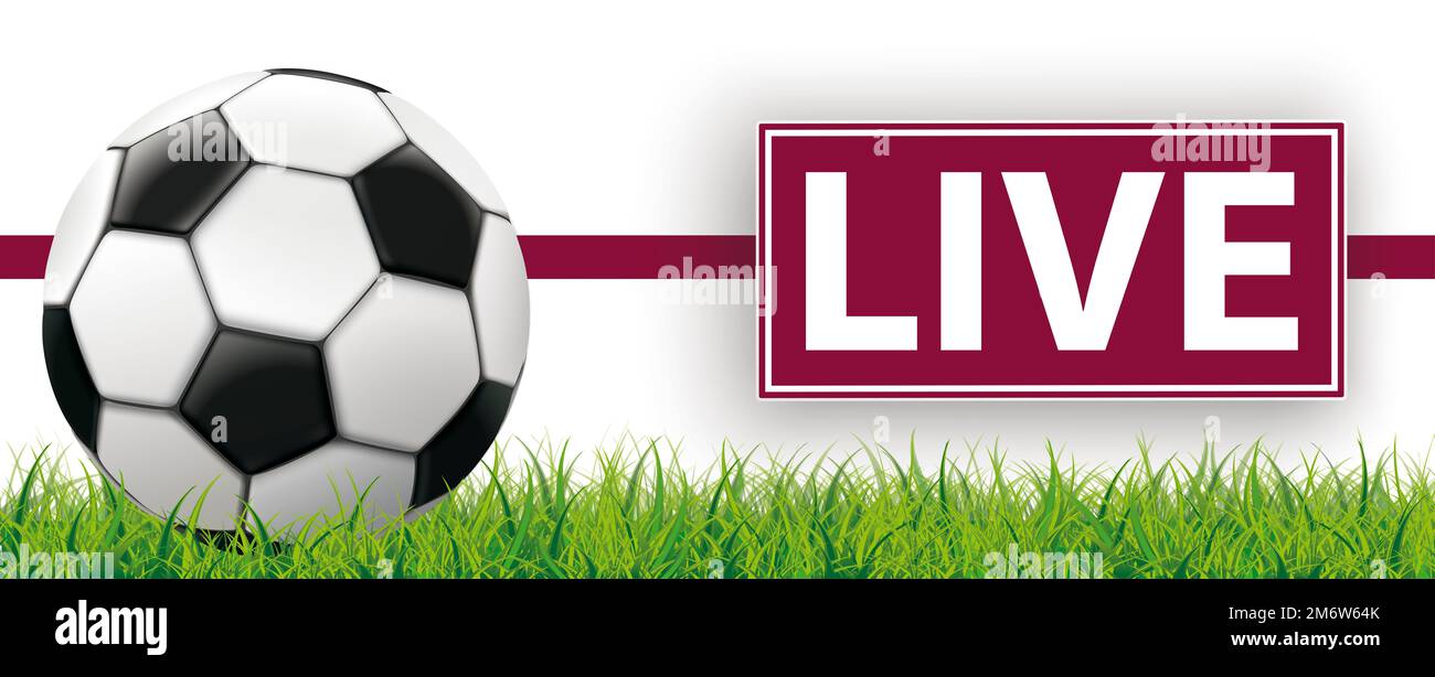 Football Side Grass Qatar Live Header Stock Photo - Alamy