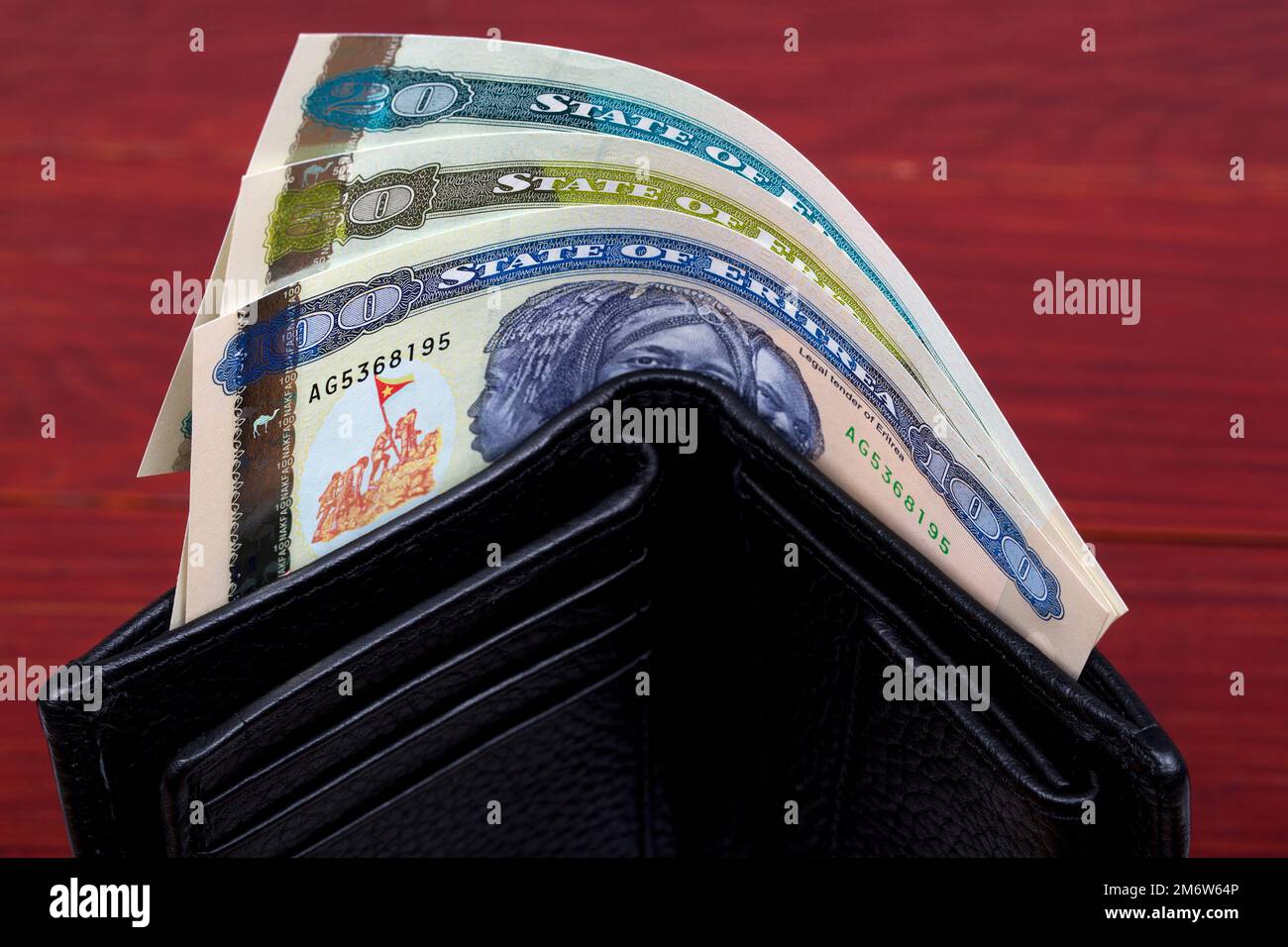 Eritrean money - Nakfa in a black wallet Stock Photo - Alamy