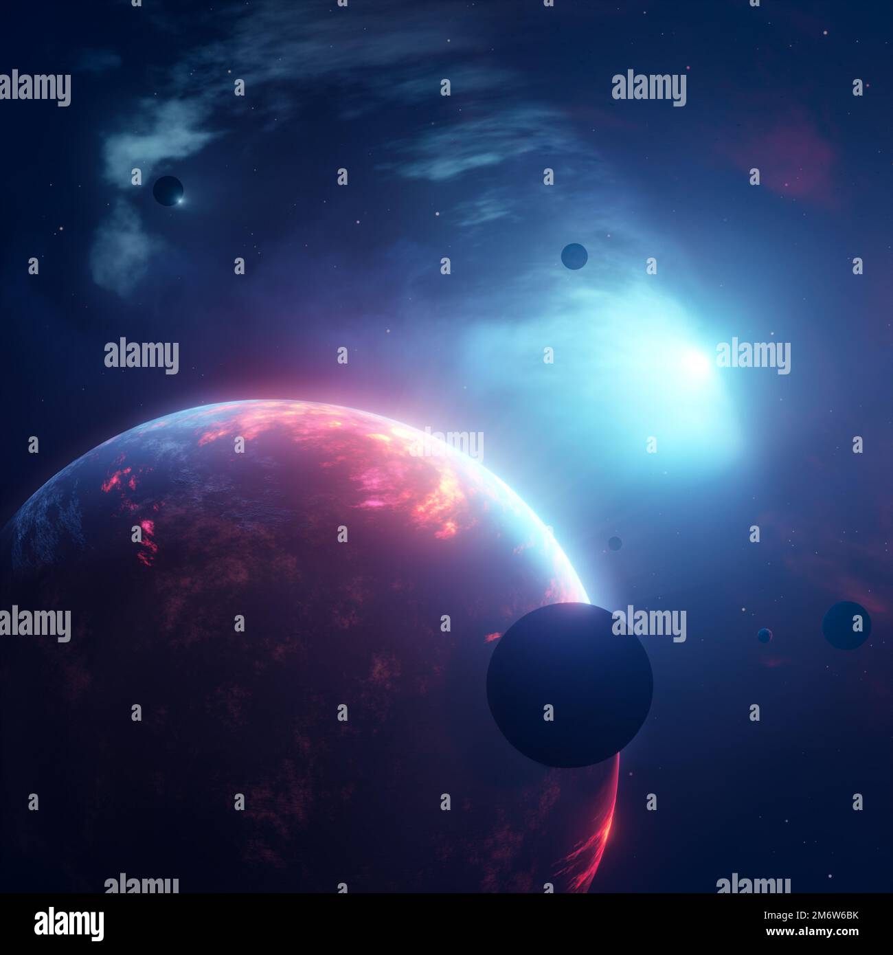 Space nebula planet background Stock Photo - Alamy