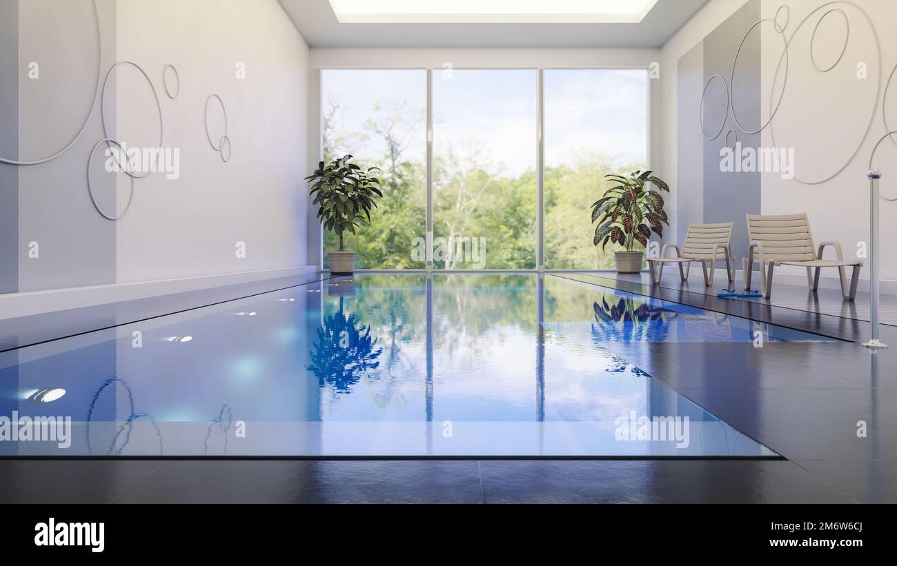 Modern indoor swimming pool hi-res stock photography and images - Alamy