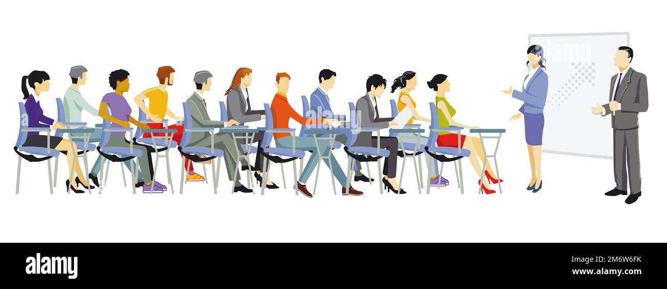 Seminar, presentation, conference, training illustration Stock Photo ...