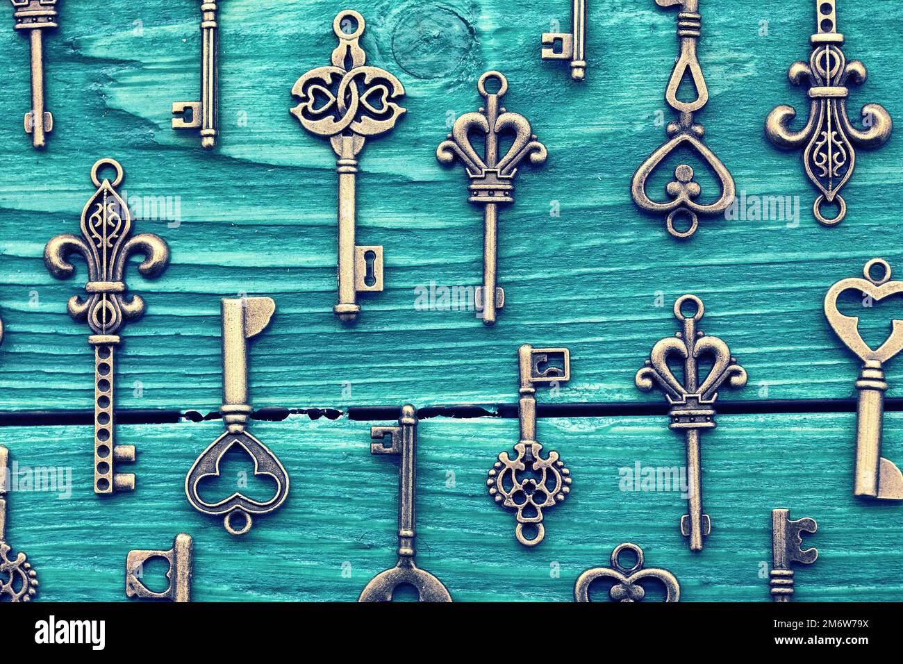 Different Vintage Keys Stock Photo - Alamy