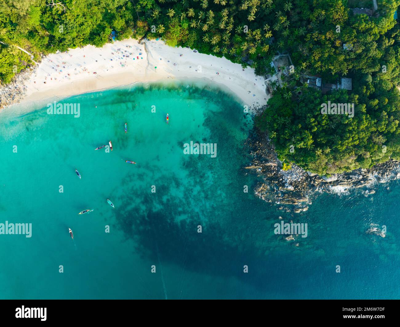 Amazing top view beautiful beach, Aerial view of Tropical beach sea in ...