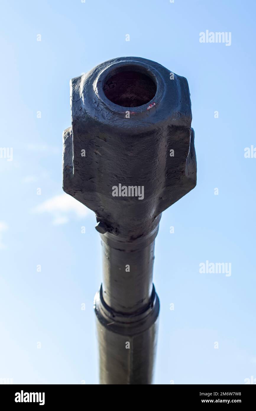 Soviet light amphibious tank PT-76. Object 740. Tank barrel, barrel ...