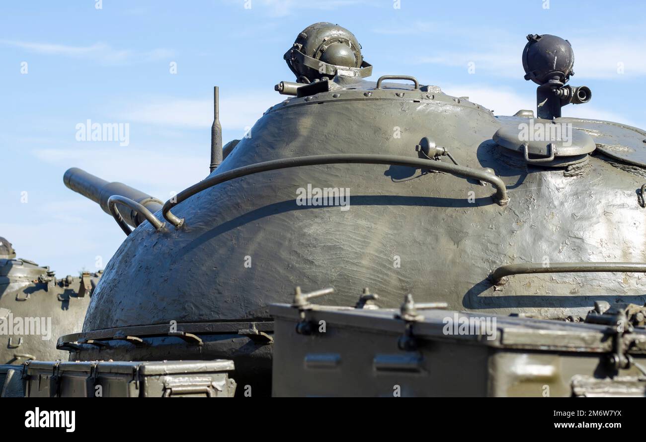 Tower of an armored personnel carrier or tank. Heavy weapons of war ...