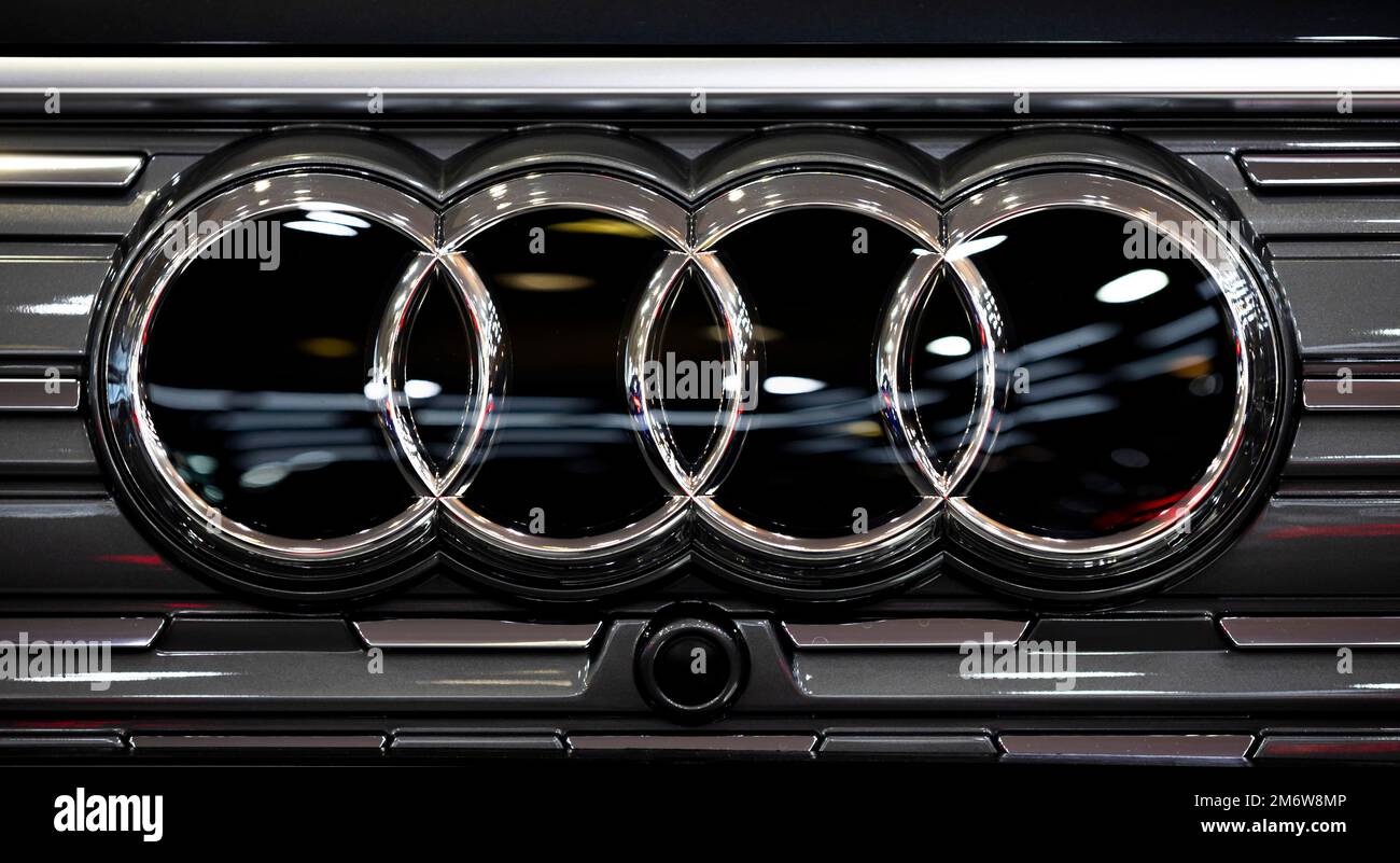Audi logo emblem sign Stock Photo - Alamy