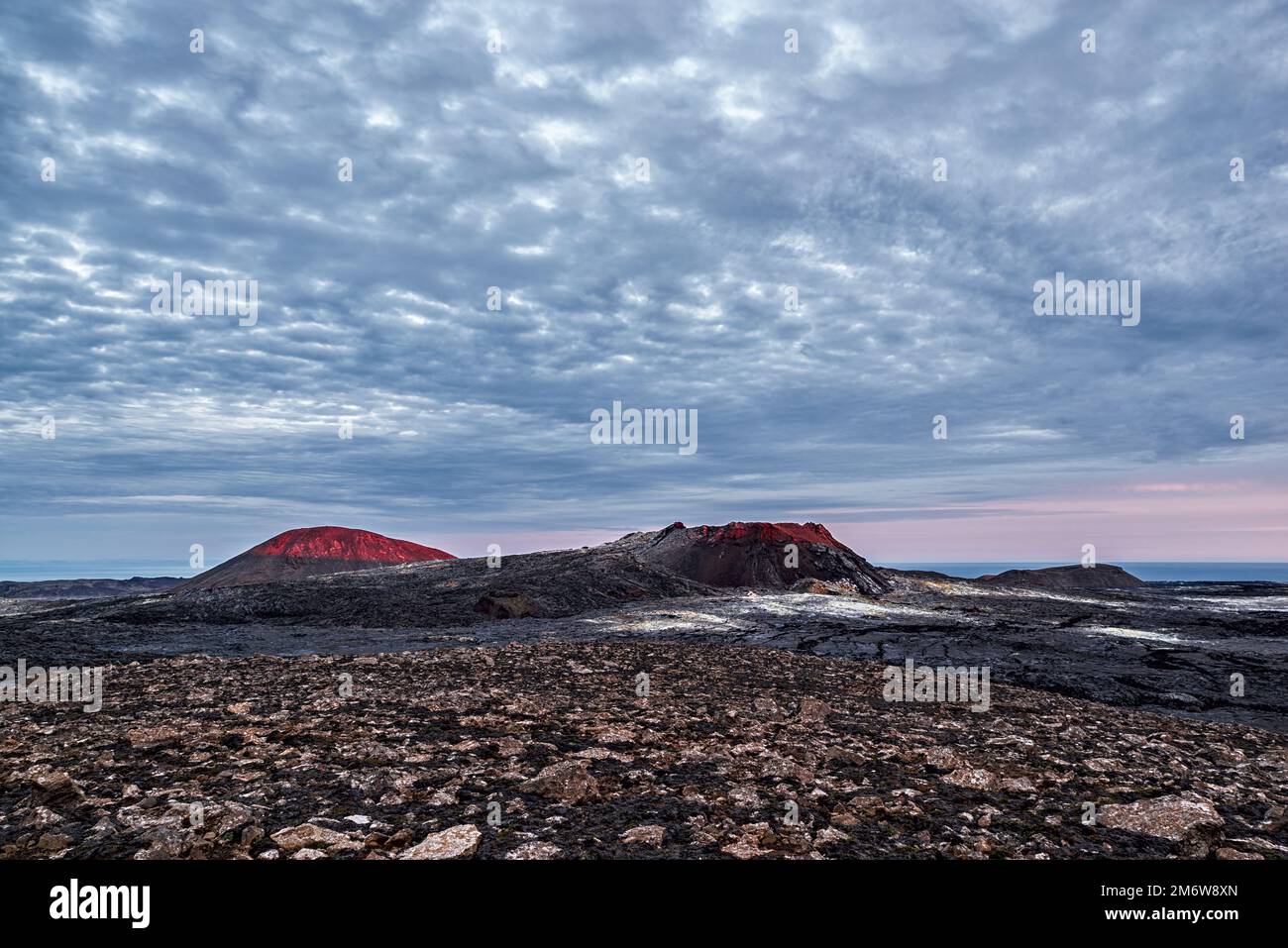 Fagradalsfjall volcanic at sunset, Iceland Stock Photo - Alamy