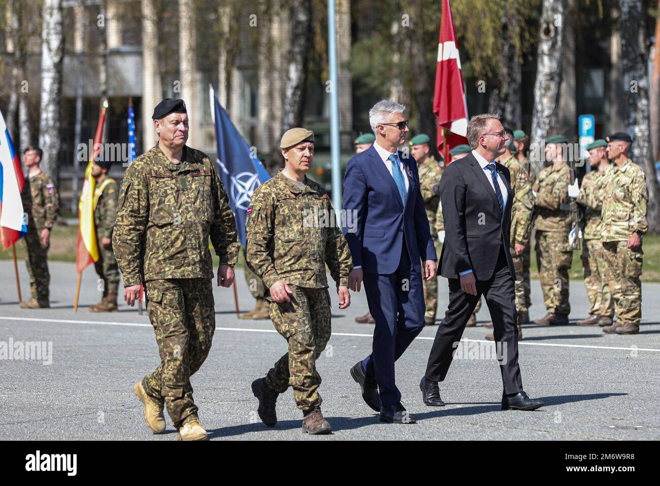 From left, Latvian Lt. Gen. Leonīds Kalniņš, Commander of the Joint ...