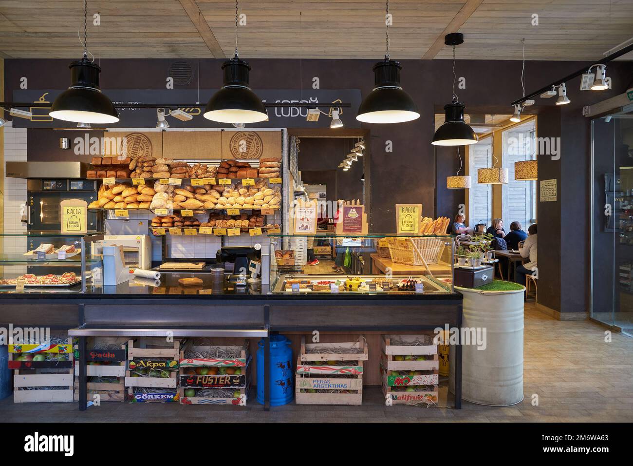 Food inside interior dessert display case hi-res stock photography and ...