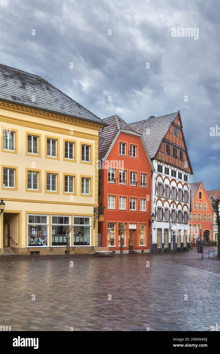 Historical market square, Warendorf, Germany Stock Photo - Alamy