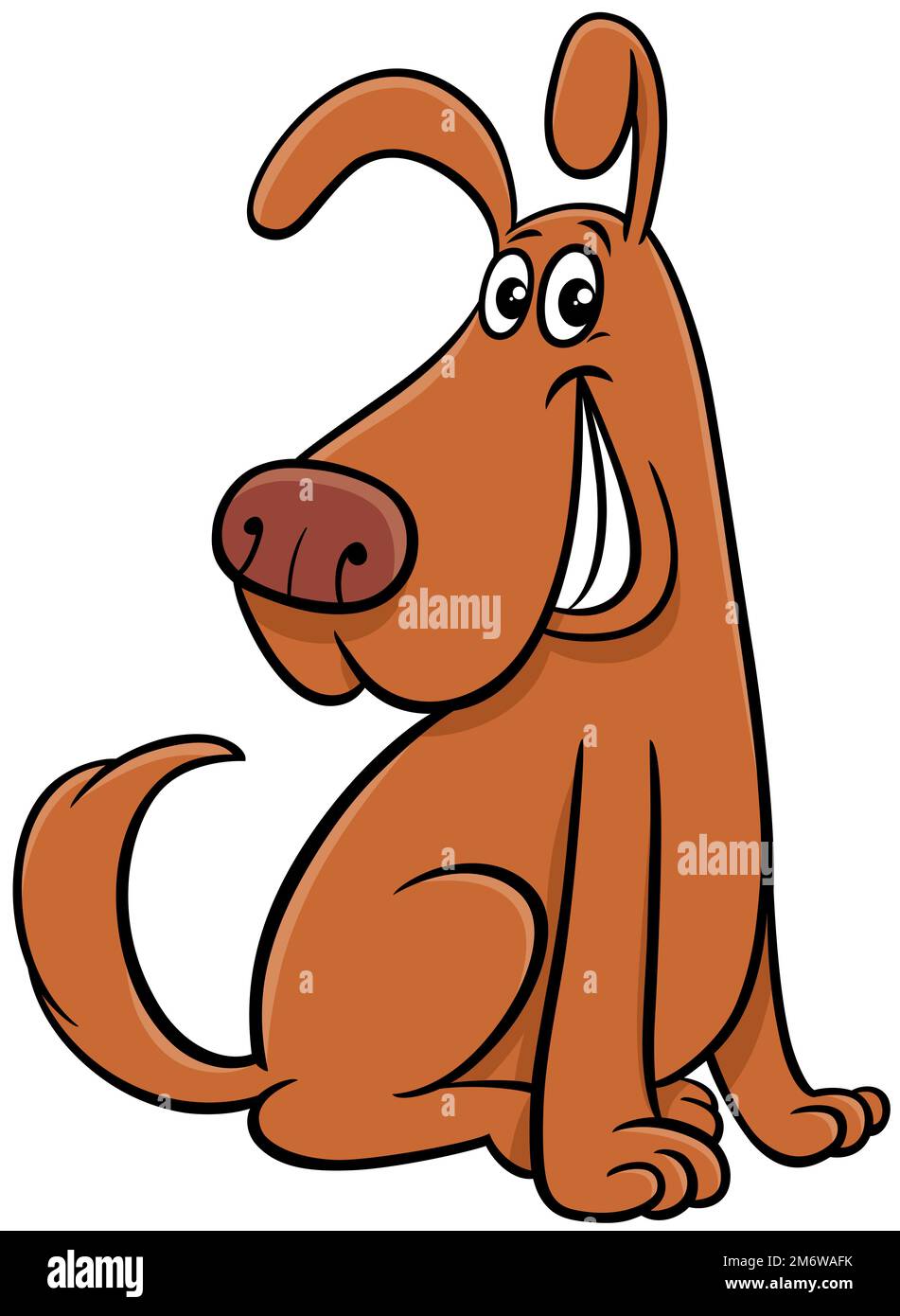 Cartoon brown dog comic animal character Stock Photo - Alamy