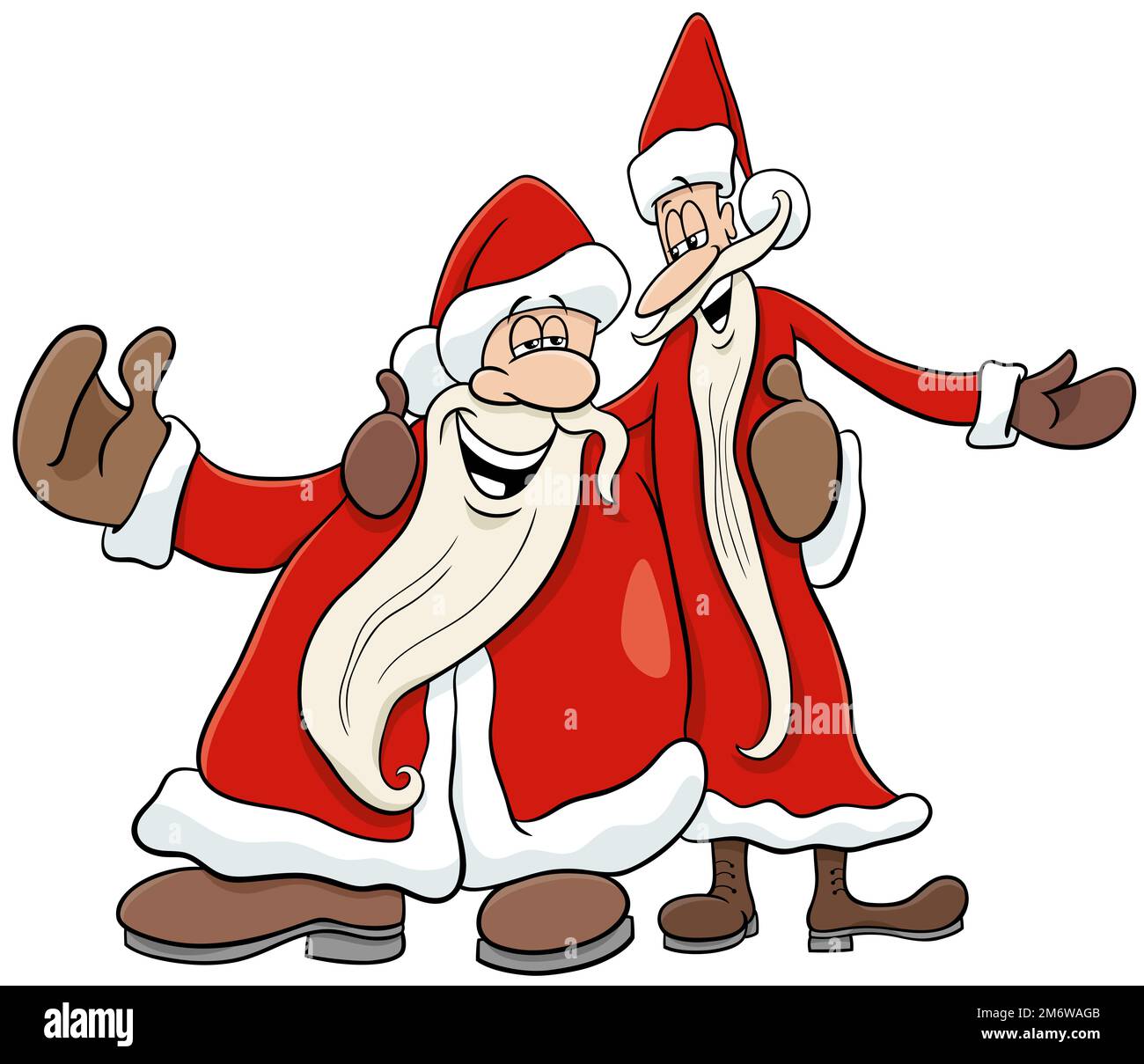 Cartoon Santa Clauses singing a Christmas carol Stock Photo - Alamy