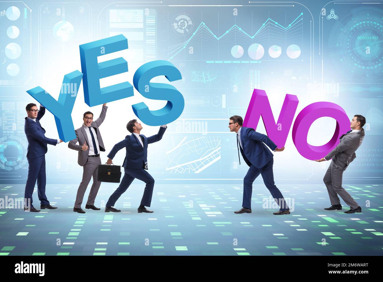 Businessmen in YES NO concept Stock Photo - Alamy