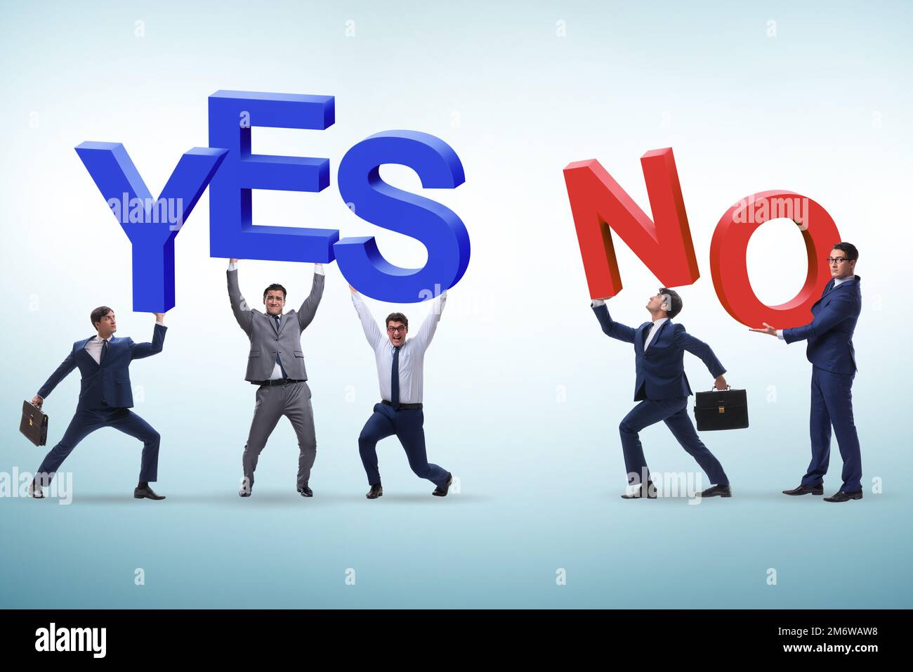 Businessmen in YES NO concept Stock Photo - Alamy