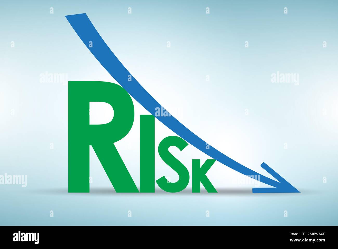 Risk reduction concept with graph Stock Photo - Alamy