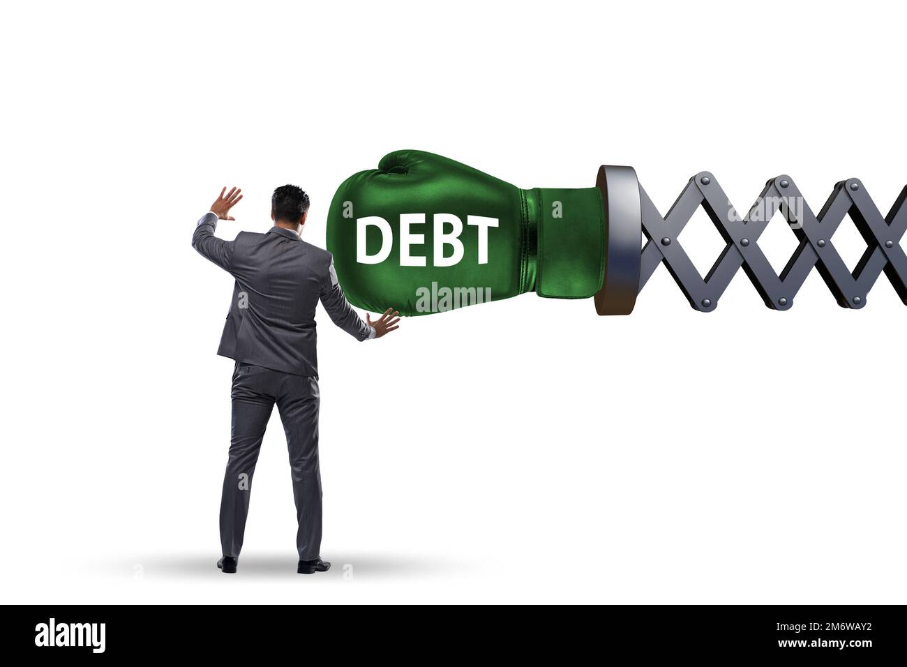 Loan and debt concept with businessman Stock Photo - Alamy