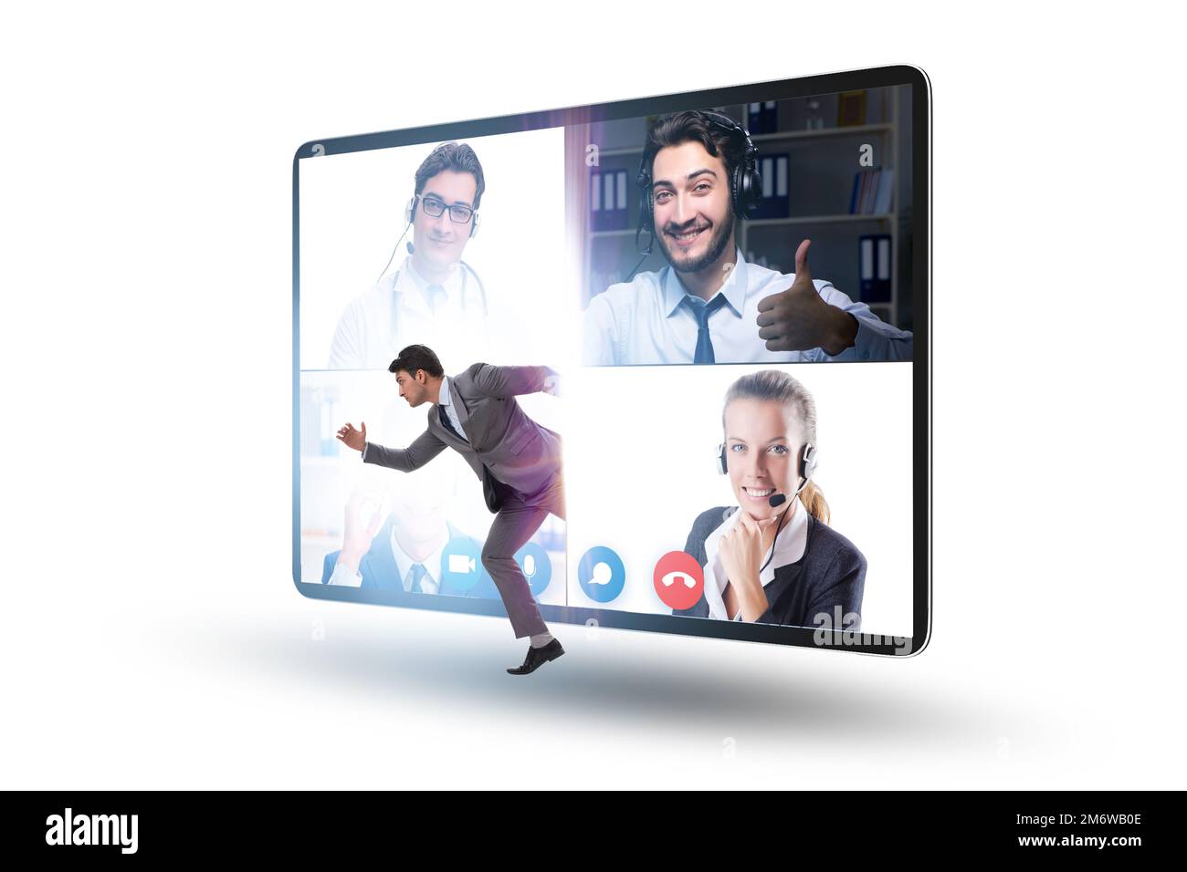 Online education video call Cut Out Stock Images & Pictures - Alamy