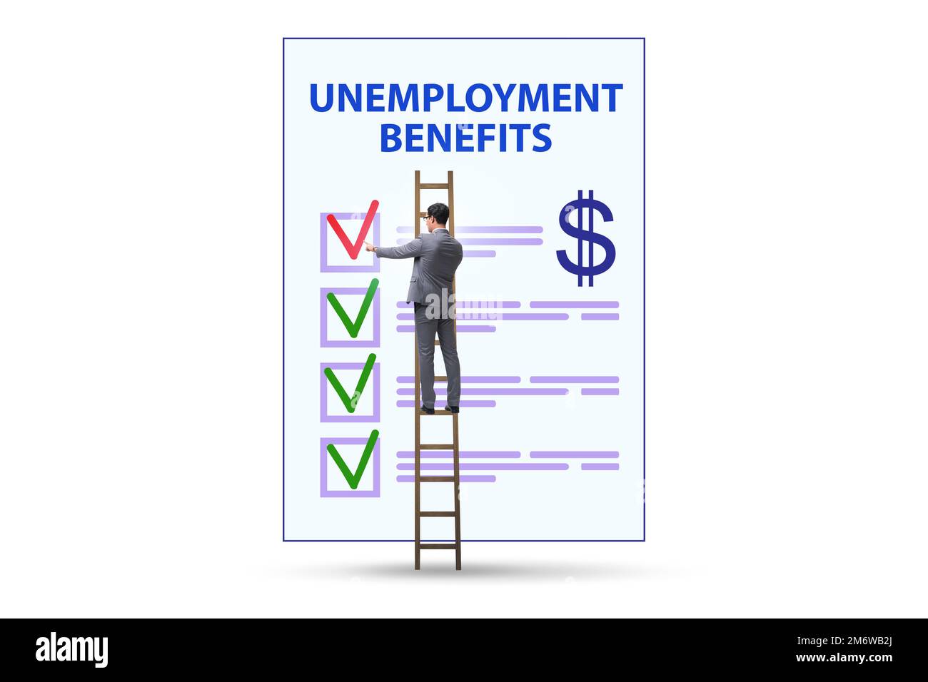 Concept with unemployment benefit form application Stock Photo - Alamy