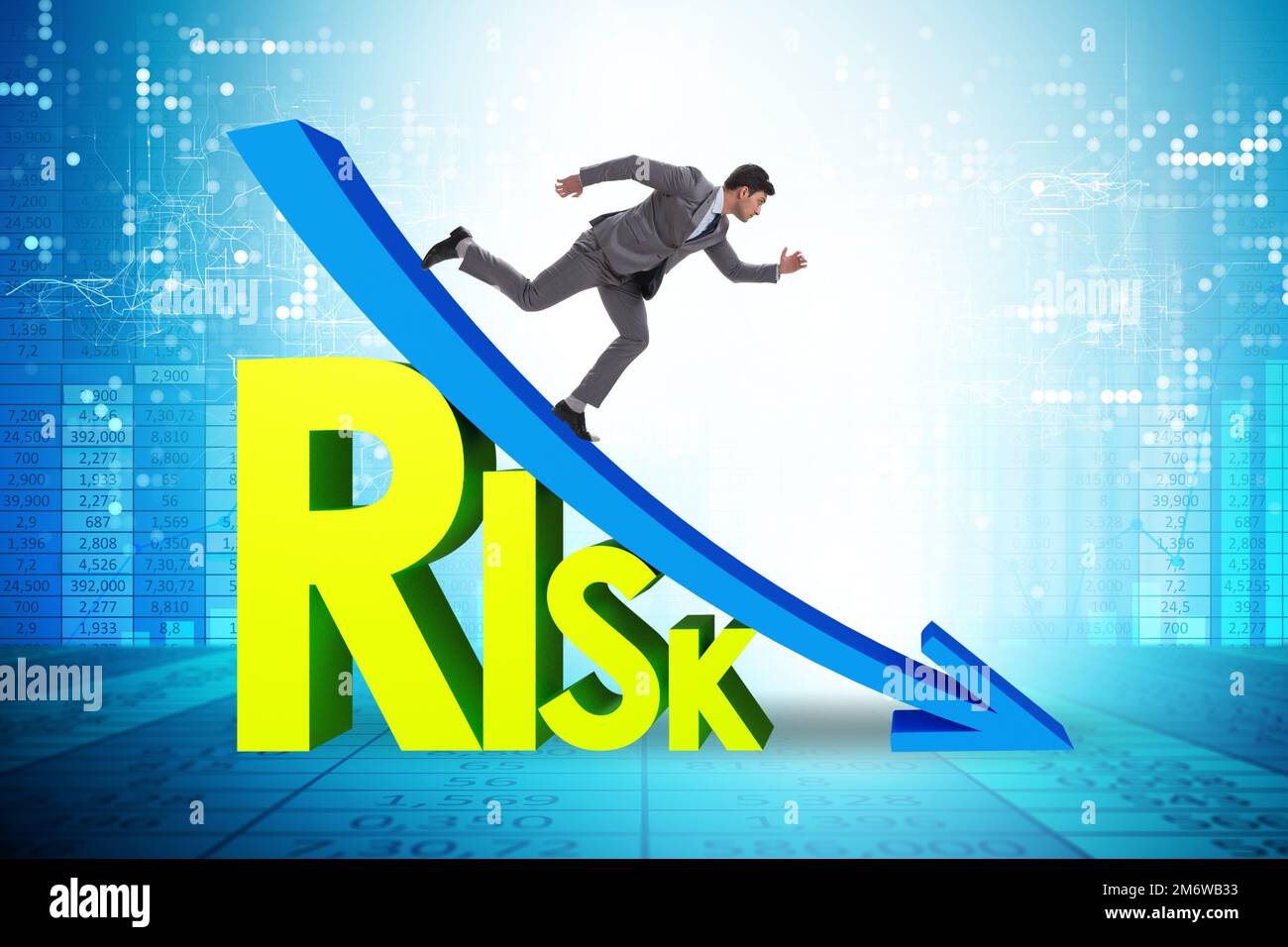 Risk reduction and mitigation concept with businessman Stock Photo - Alamy
