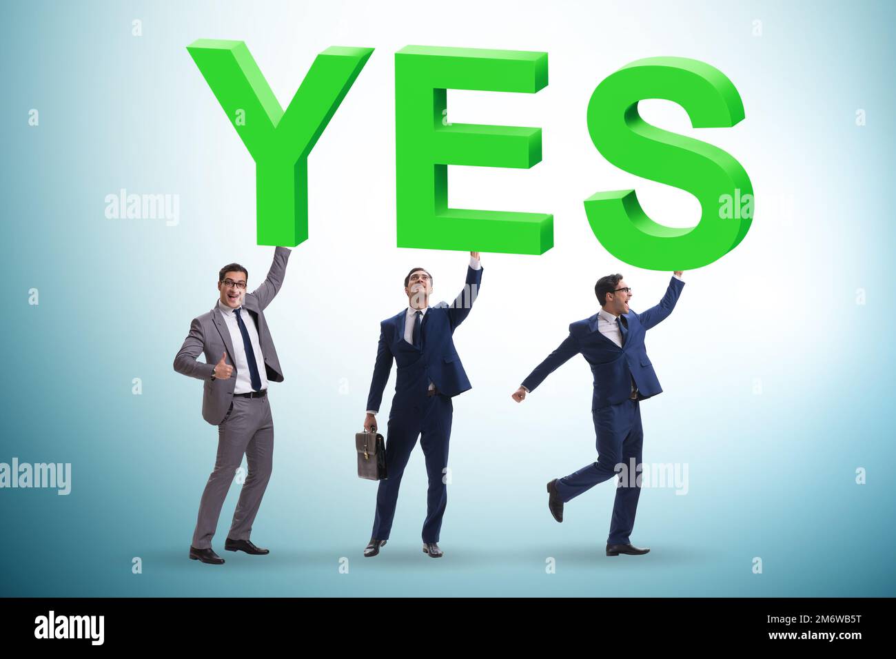 Businessmen in the yes positive answer Stock Photo - Alamy