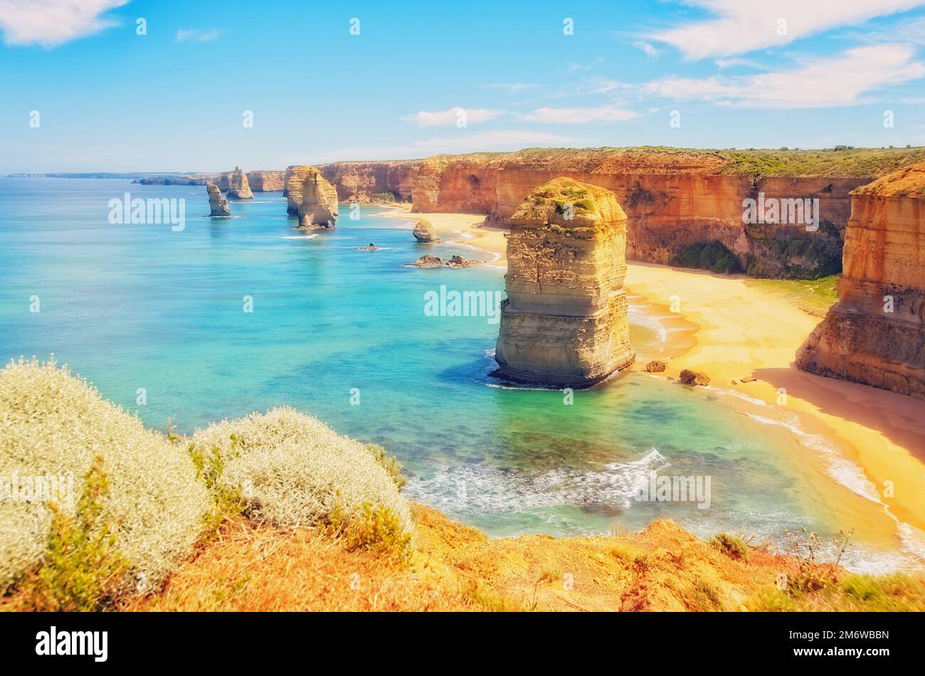 Limestone islands of the Twelve Apostles, Shipwreck Coast, Great Ocean ...